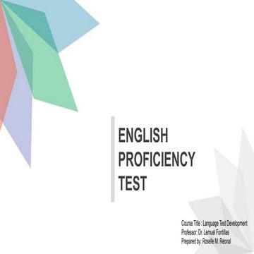 English Proficiency Test | PPTX