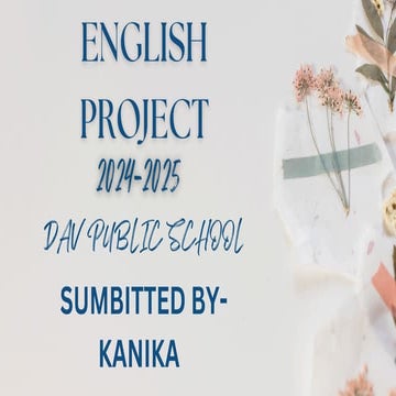 english project (1).pdf for class 12 on a thing of beautytopic | PDF