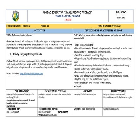 English project 6 week 1 | PPT