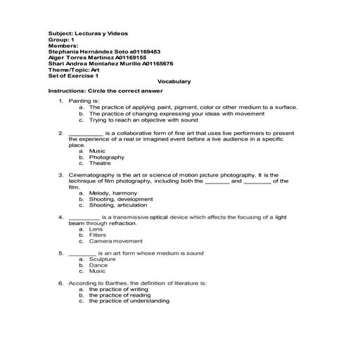 Vocabulary, Reading and Videos | DOCX