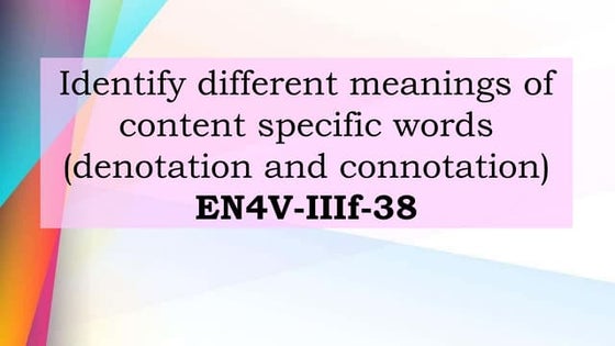 Denotation and Connotation | PDF