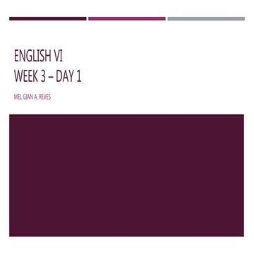 K - 12 Grade 6 English Quarter 1 Week 3 | PPTX