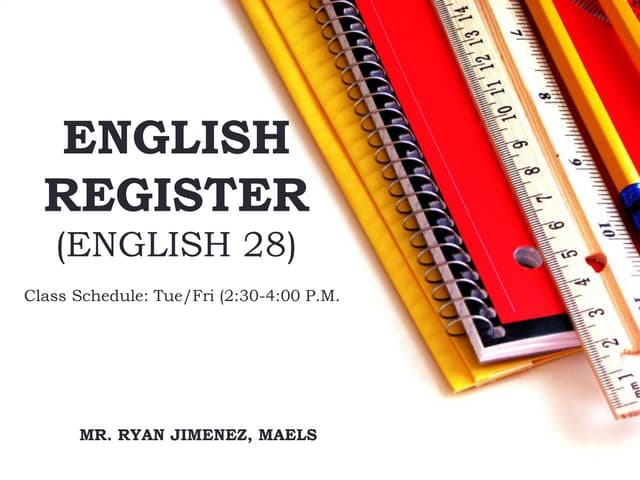 Purposive Communication Language Registers | PPTX