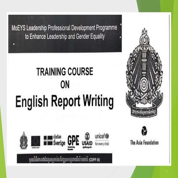 English Report Writing presentation in the training course | PPT