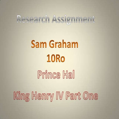 Prince Hal | PPTX | Roleplaying Games | Games and Puzzles