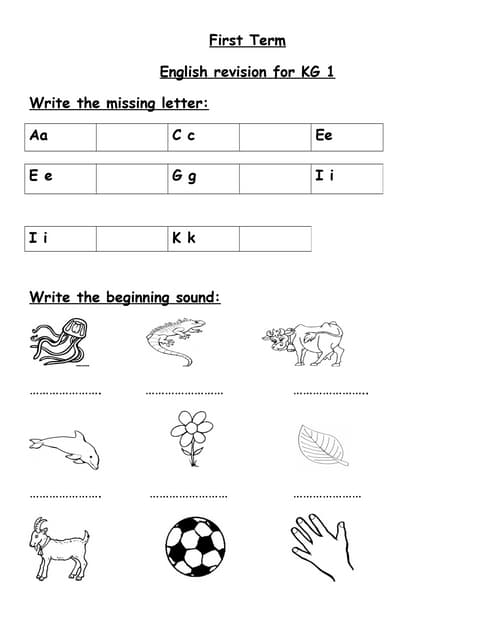 Math revision for kg 2 first term | PDF