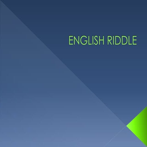 Fun Englsih Riddle | PPTX