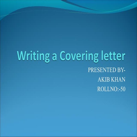 writing a Covering Letter | PPT