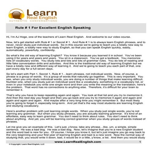 English rule 1 - copy | PDF | Education