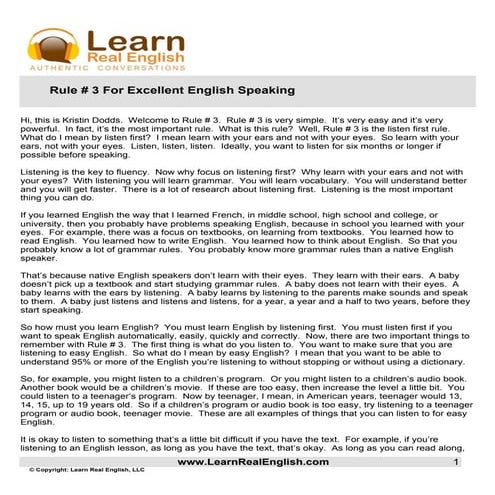 English rule 3 | PDF