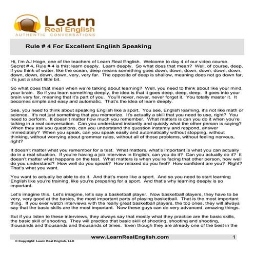 English rule 1 - copy | PDF