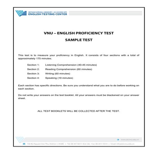 English sample test and key official version | PDF
