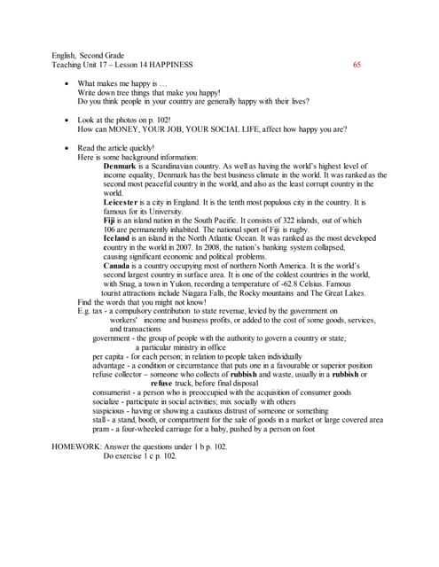 English second grade teaching unit 22 | PDF