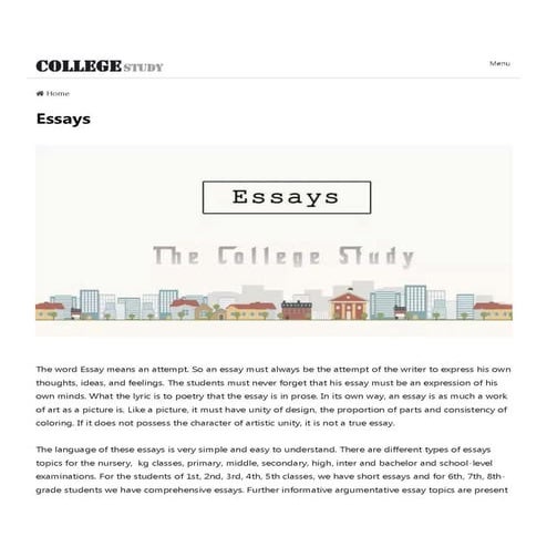 English short and long essays for school & college students | PDF