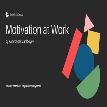 English Motivation at Work Presentation | PDF
