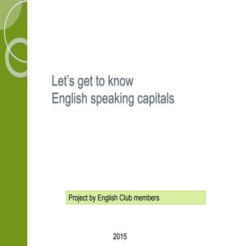 English speaking capitals | PPTX