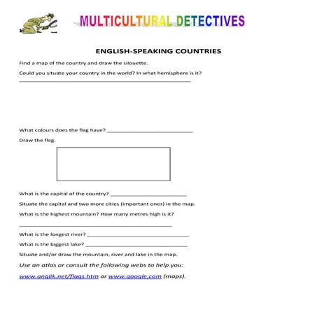 English speaking countries questionnaire | PDF