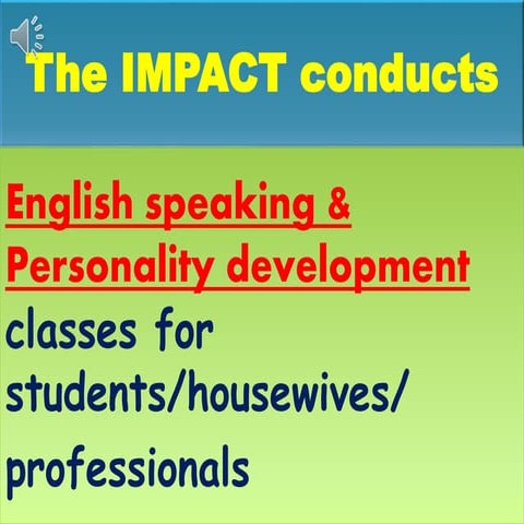 English speaking by The Impact | PPTX