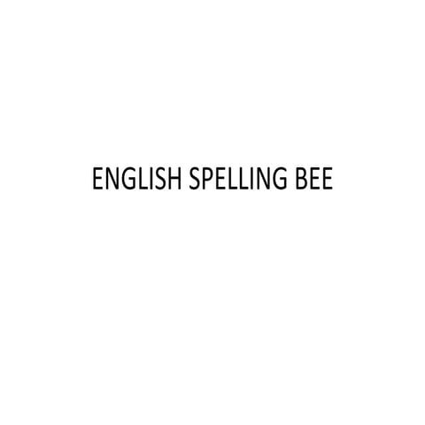 English spelling bee | PPT