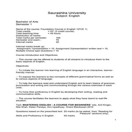 English syllabus 2011 | PDF | Homework and Study | Education