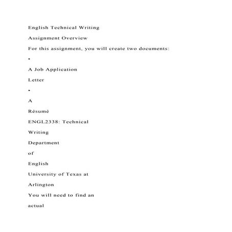 English Technical Writing Assignment OverviewFor this assign.docx