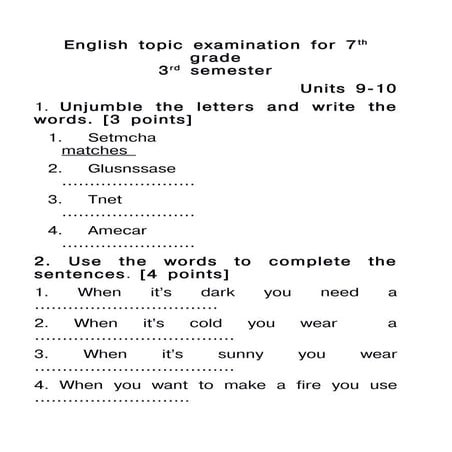 English test for 7th grade.3 item 1 | PDF | Mental Health | Diseases ...