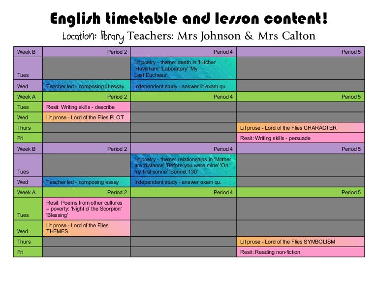 English timetable and_lesson_content!