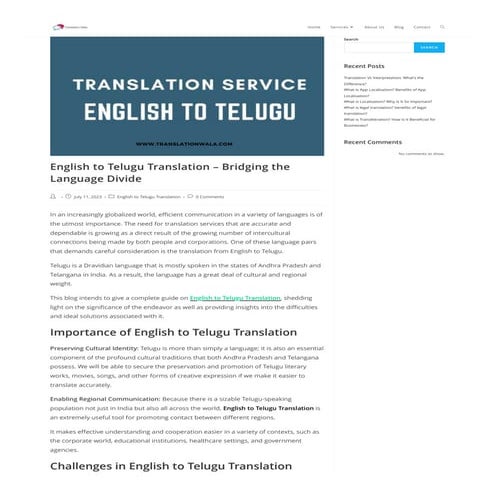 English to Telugu Translation – Bridging the Language Divide...pdf | Programming Languages ...
