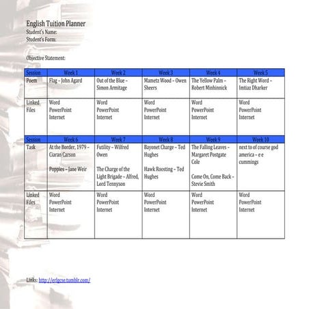 English tuition planner | PPT