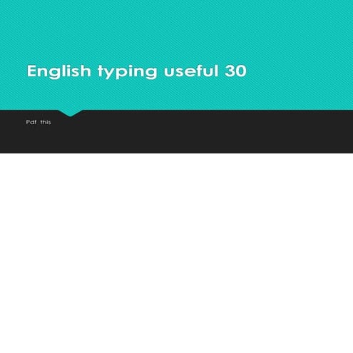 English typing | PDF