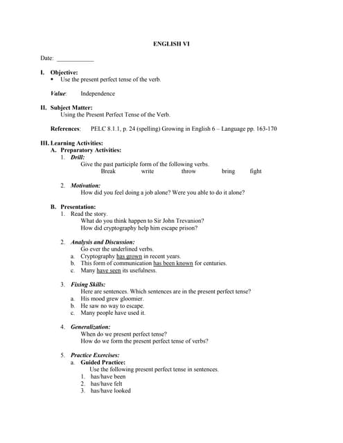 DEMONSTRATION LESSON IN ENGLISH 4 MATATAG CURRICULUM | PDF