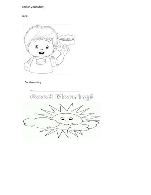 Good Morning Para Colorear