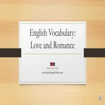 Daily English Vocabulary: Love and Romance | PPTX