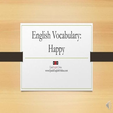 Daily English Vocabulary - Happy | PPT