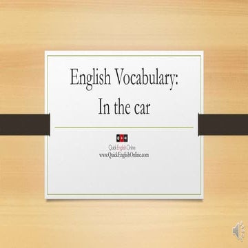 Daily English vocabulary - In the Car | PPTX