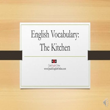 Daily English Vocabulary- In the Kitchen | PPT