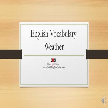 Daily English Vocabulary - Weather | PPTX