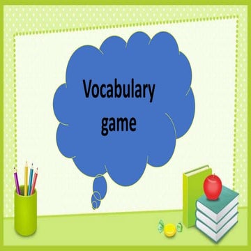 English vocabulary game | PPT
