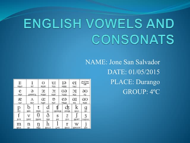 English vowels and consonants | PPTX