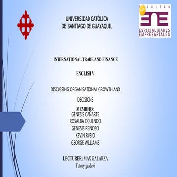 English tutorial work: Discussing Greiner´s organisational growth ...