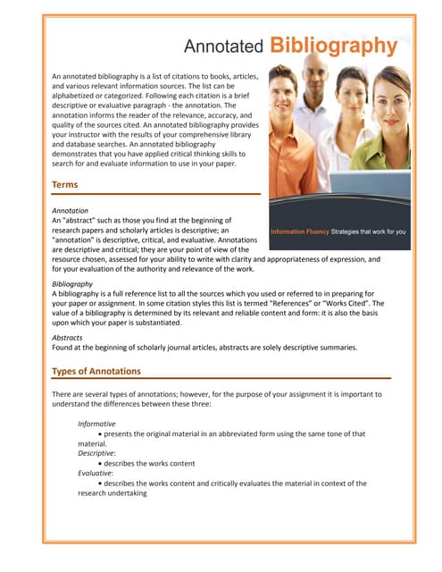 Sample APA Annotated Bibliography | PDF