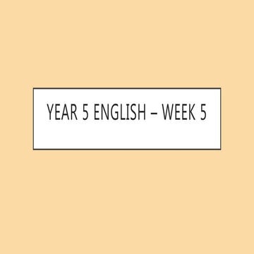 English - Week 5 | PPTX