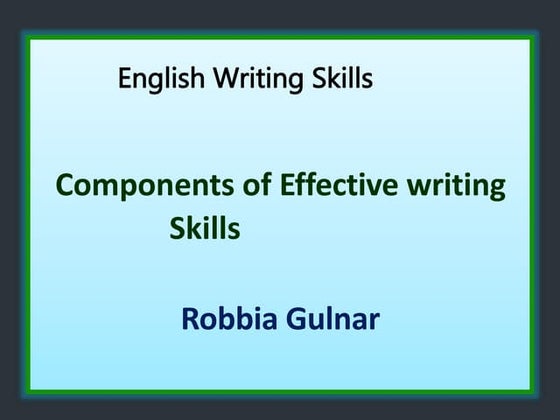 Writing Skills | PPT