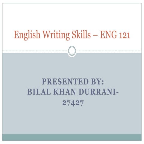 English writing skills – eng 121 ppt | PPT
