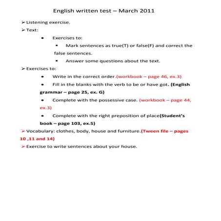 English written test | DOCX | Fitness and Exercise | Healthy Living