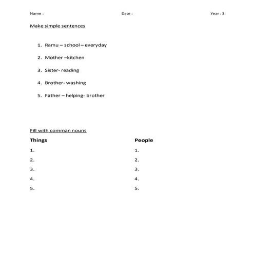 English year 3 | DOCX