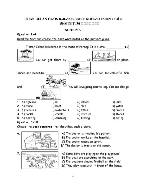 english test-year-3-paper-2 | DOCX | Standardized Testing | Educational ...