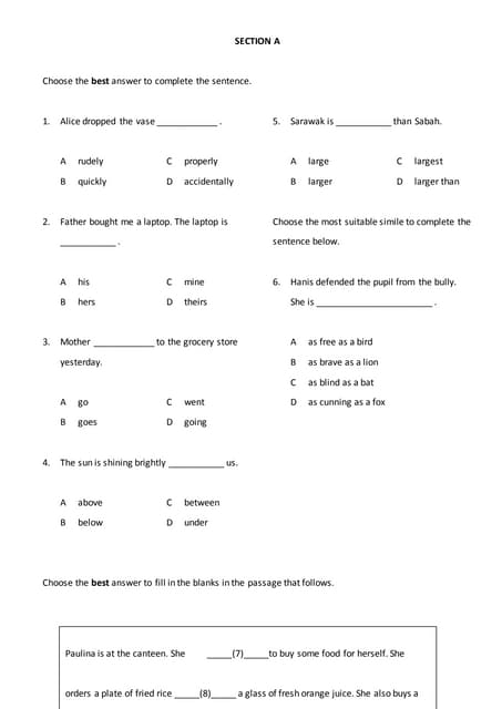 Test type questions | PDF