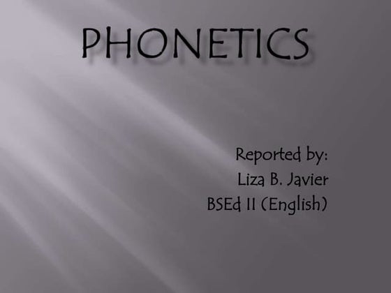 Phonetics powerpoint | PPT