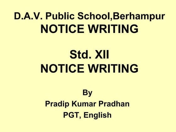 Notice writing | PPT